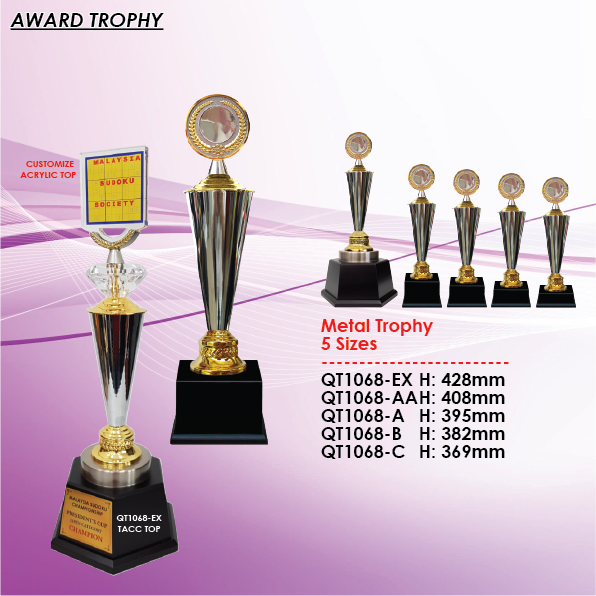 Award Trophy with Customized Top